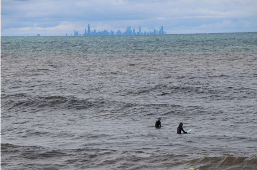 Lake surfers ride the high, frigid waves at Indiana Beach - Medill ...